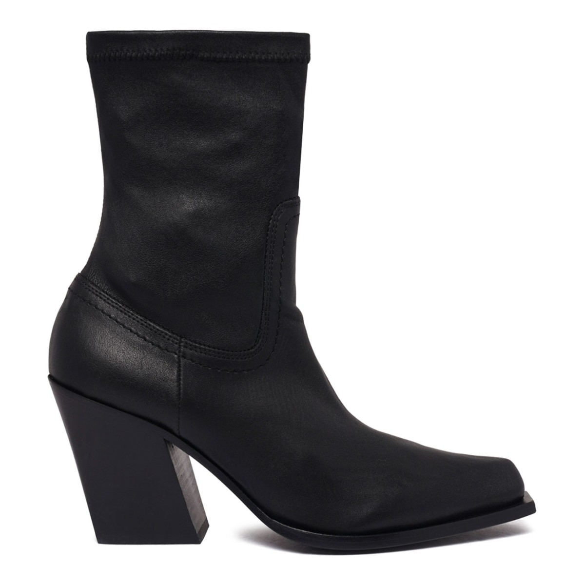 Black Stretch-Leather Pointed-Toe Boots| COLOGNESE 1882
