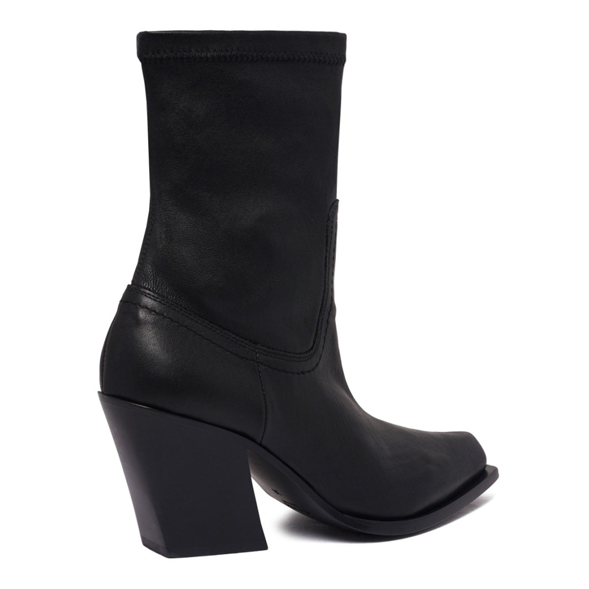 Black Stretch-Leather Pointed-Toe Boots| COLOGNESE 1882