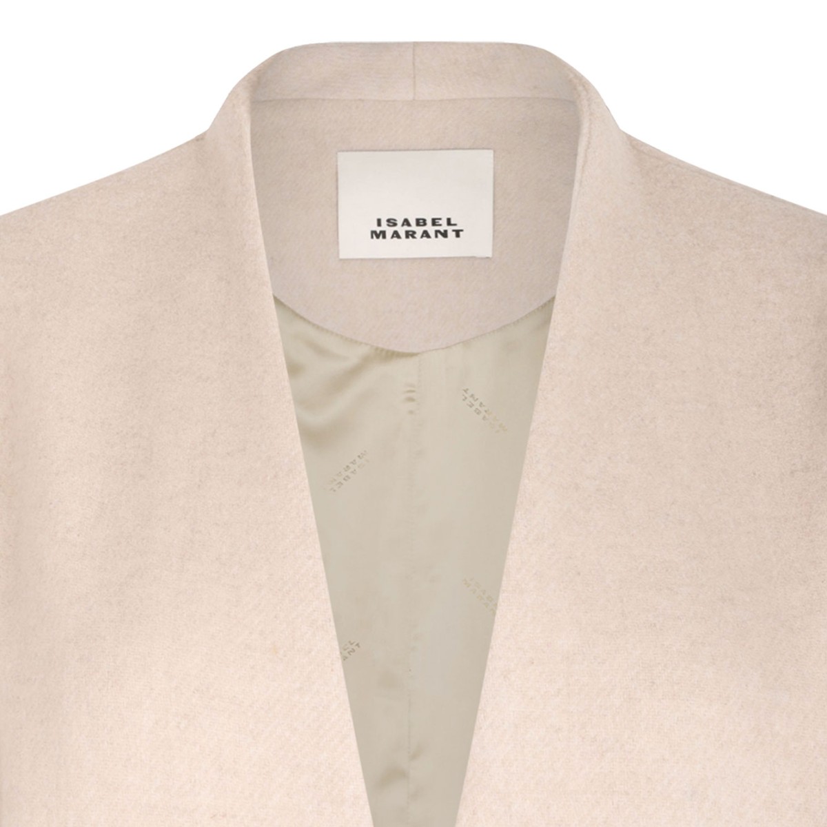 Ecru Florane Wool Blend Long Coat| COLOGNESE 1882