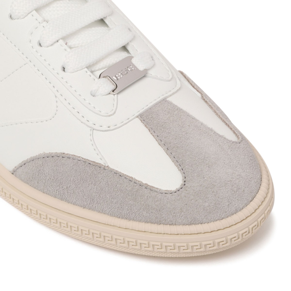 Light Pearl, Grey and White Greca Court Sneaker| COLOGNESE 1882